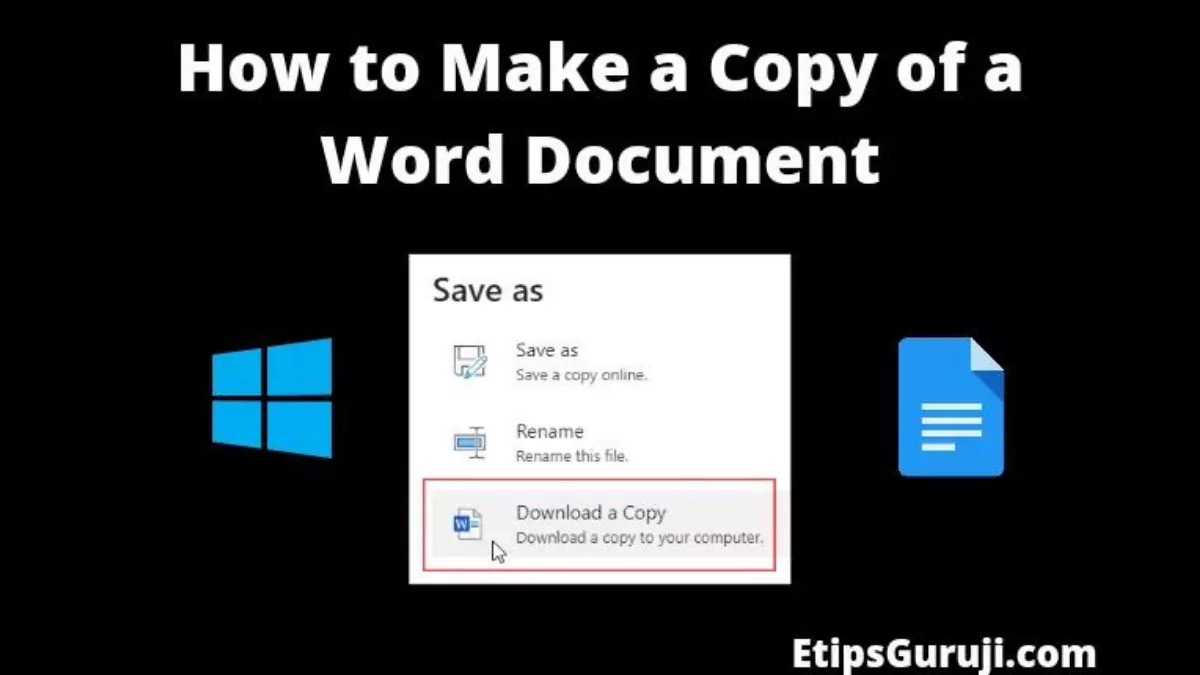  4 Easy Ways How To Make A Copy Of A Word Document Etipsguruji